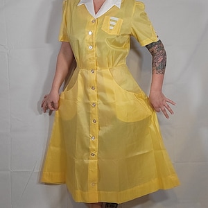 Vintage Waitress Uniform Dress Rad Retro Diner Waitress Dress 36 - Etsy