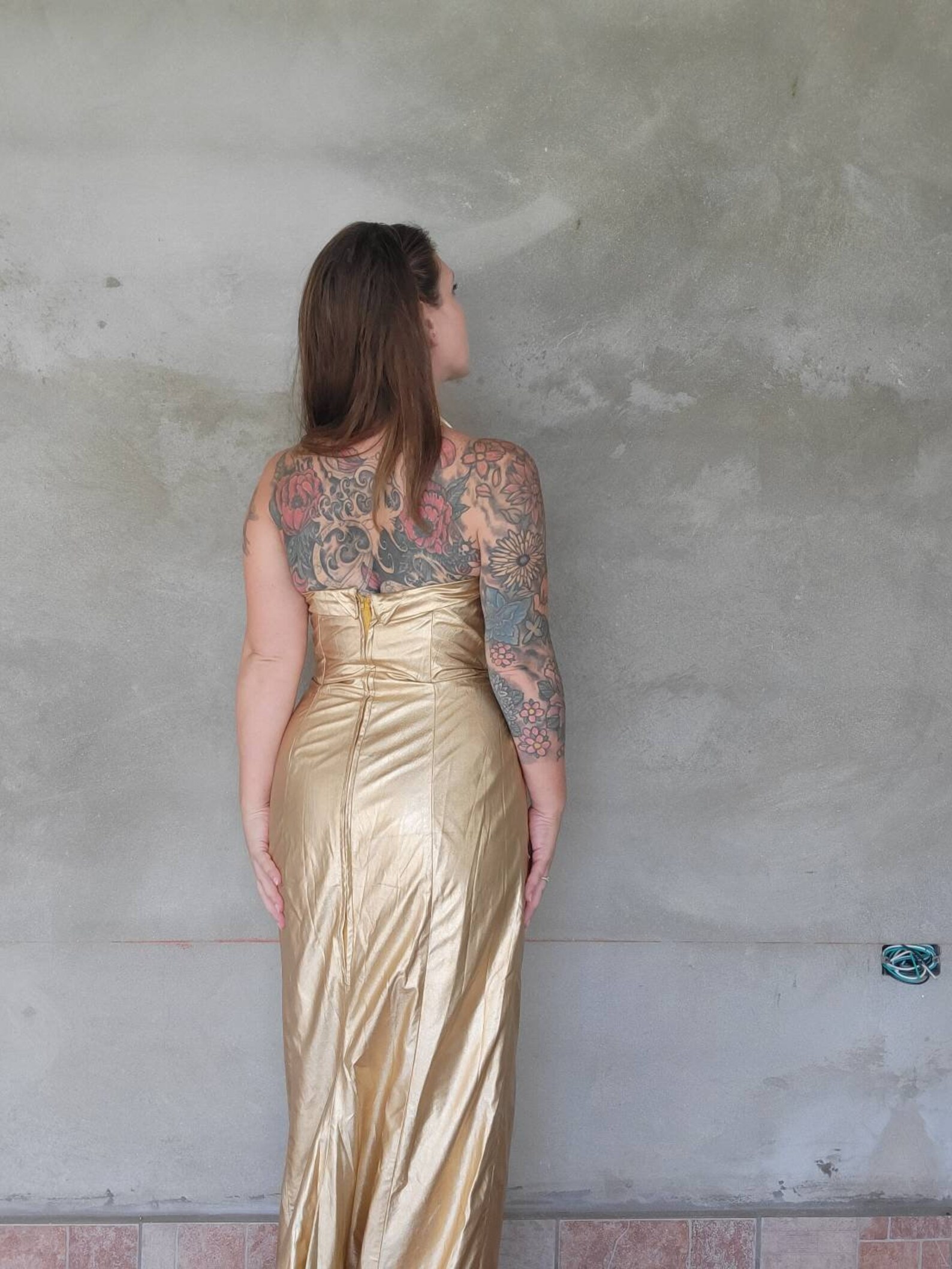 Vintage Mid Century Liquid Gold Bombshell Gown Hollywood - Etsy