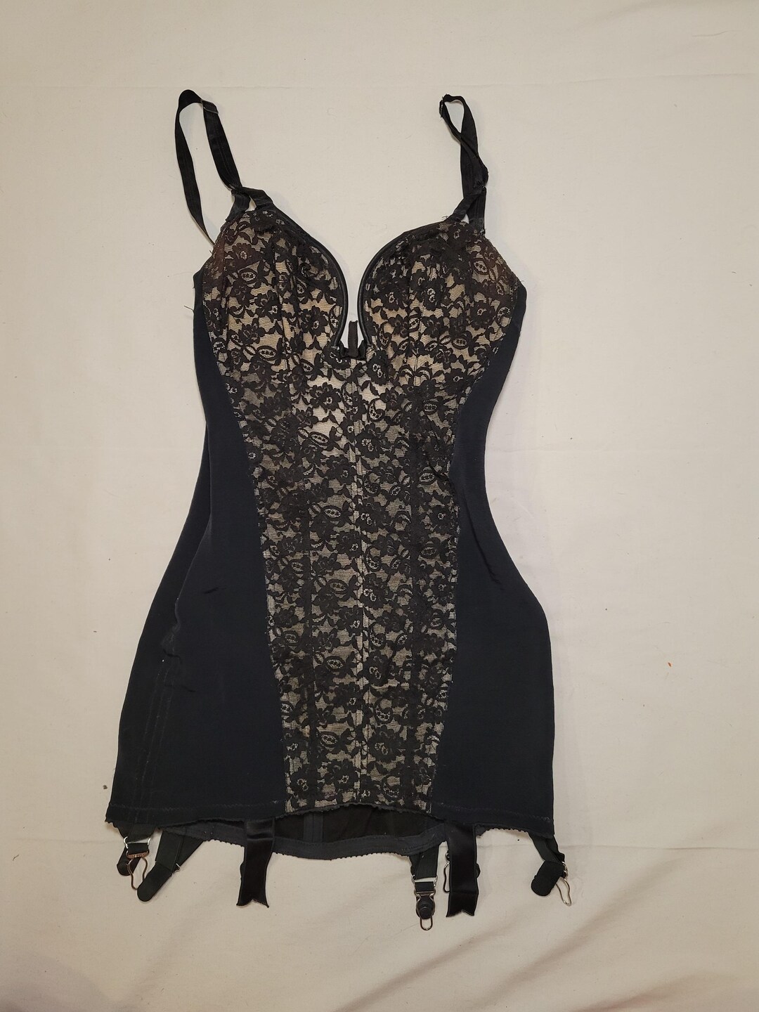 Vintage 1950s Overwire Bra Girdle Shapewear With Garter Clips Sexy ...