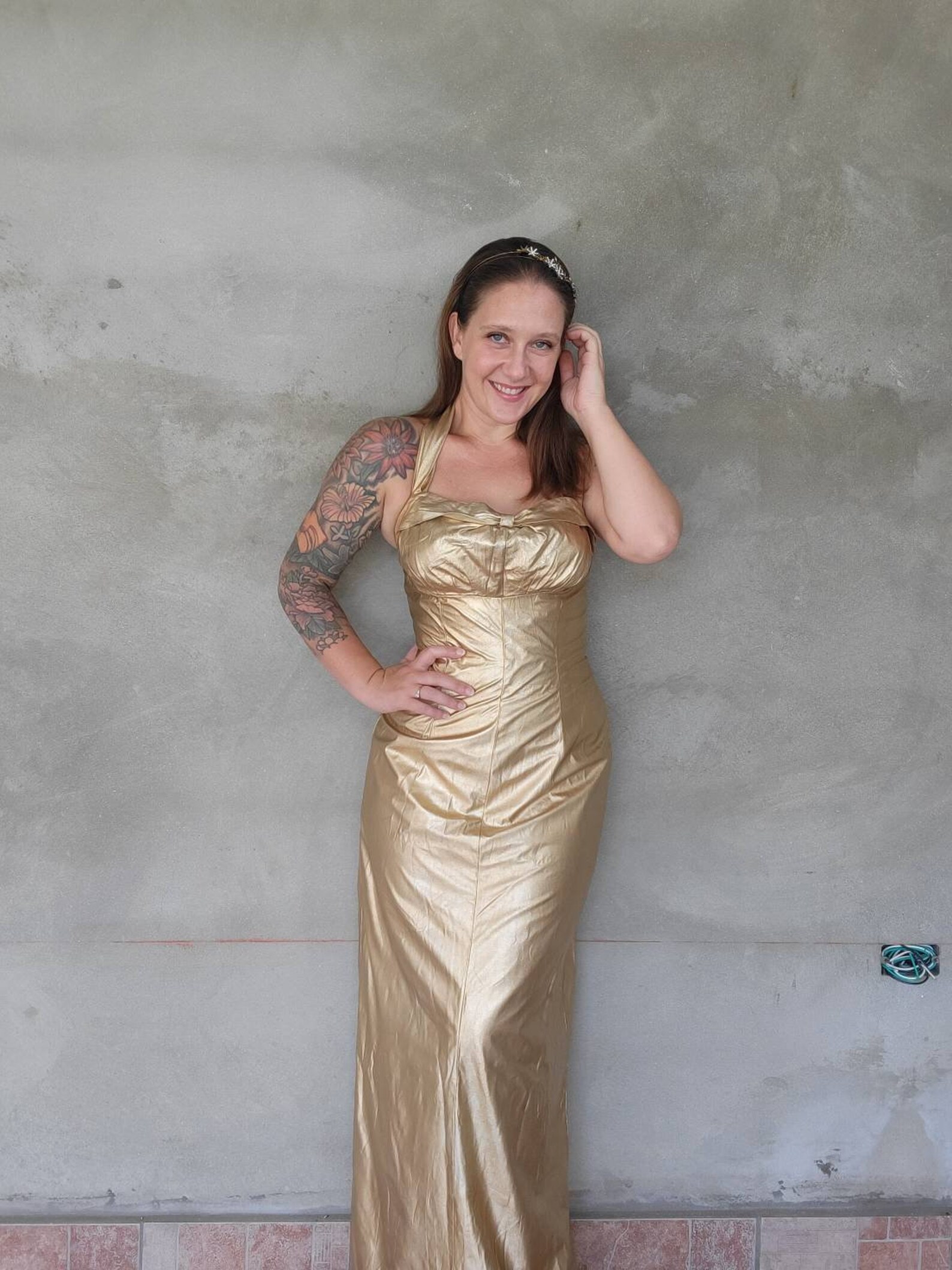 Vintage Mid Century Liquid Gold Bombshell Gown Hollywood - Etsy