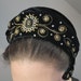 Vintage 1950s Black Velvet Crown Hat Beaded Jeweled Details Paris ...