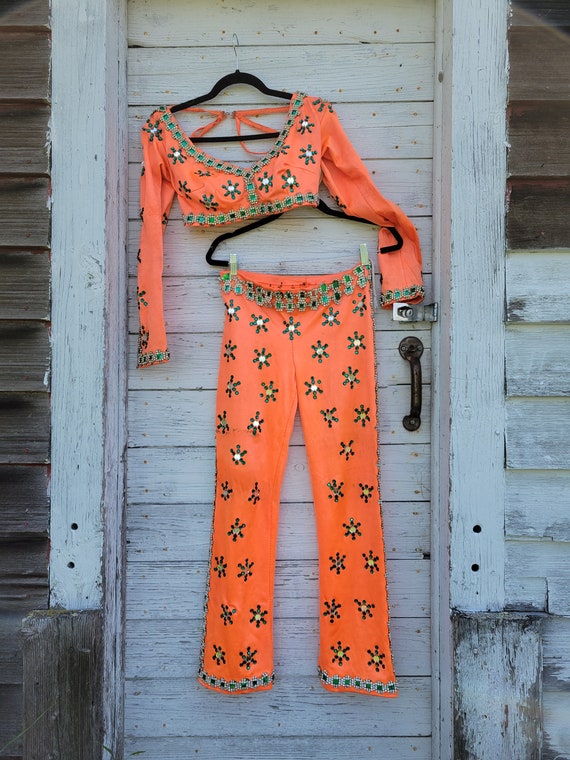 Vintage 1970s Rhinestone Circus Showgirl Costume Stag… - Gem