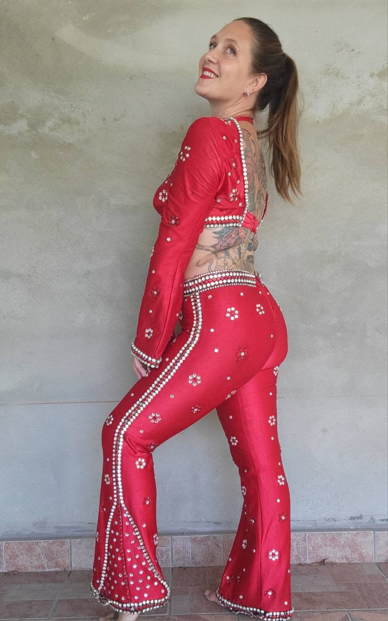 Vintage 1970s 1980s Circus Showgirl Costume Rhinestone - Etsy