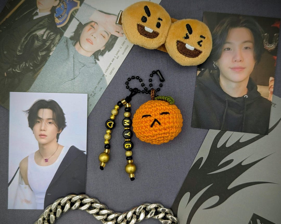 Min Yoongi Suga Micro Crochet Tangerine Orange Keychain Charm - Etsy