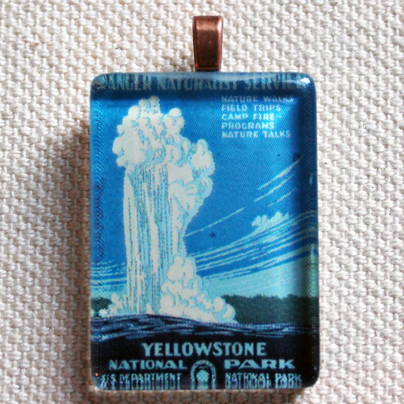Yellowstone National Park WPA Poster Pendant for Necklaces - Great ...