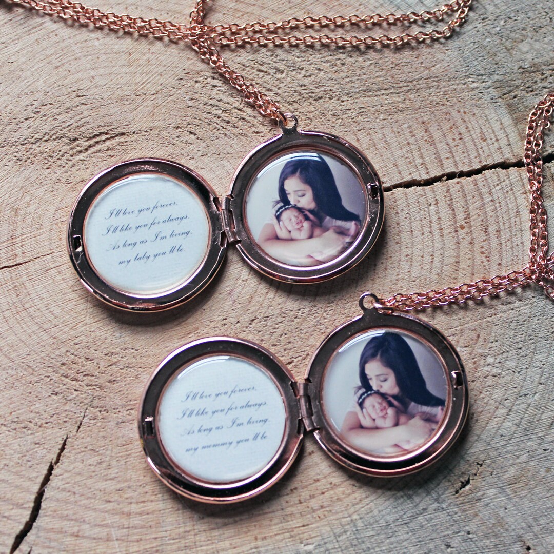 Matching Custom Photo Lockets - SET OF TWO - I'll Love You Forever, I ...