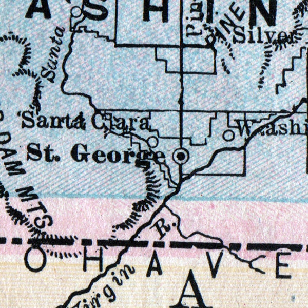 St. George Utah Antique Historic Vintage Map Pendant for Necklaces ...