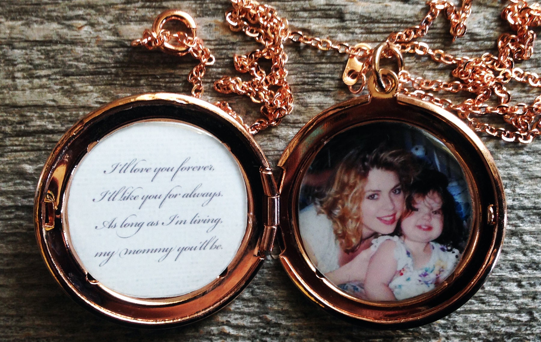 Matching Custom Photo Lockets SET OF TWO I'll Love You Forever, I'll ...