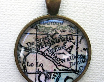 Sidney Montana Antique Vintage Map Pendant for Necklaces, Keychains ...