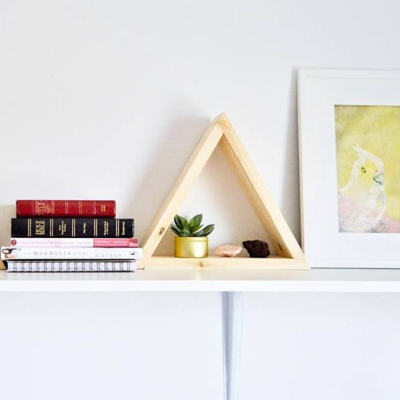 The Pyramid Shelf Triangle Shelf Wood Shelf - Etsy