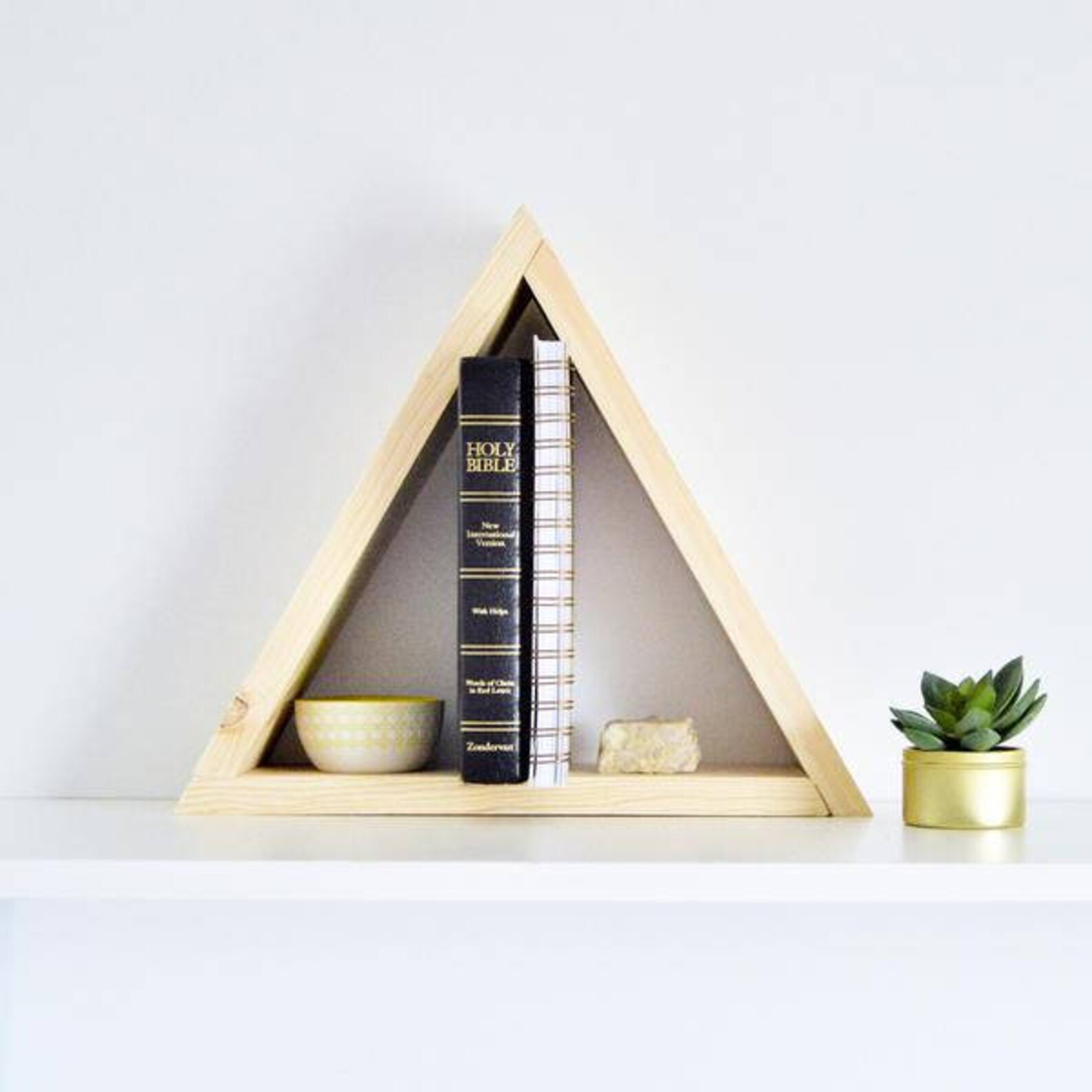 The Pyramid Shelf Triangle Shelf Wood Shelf - Etsy