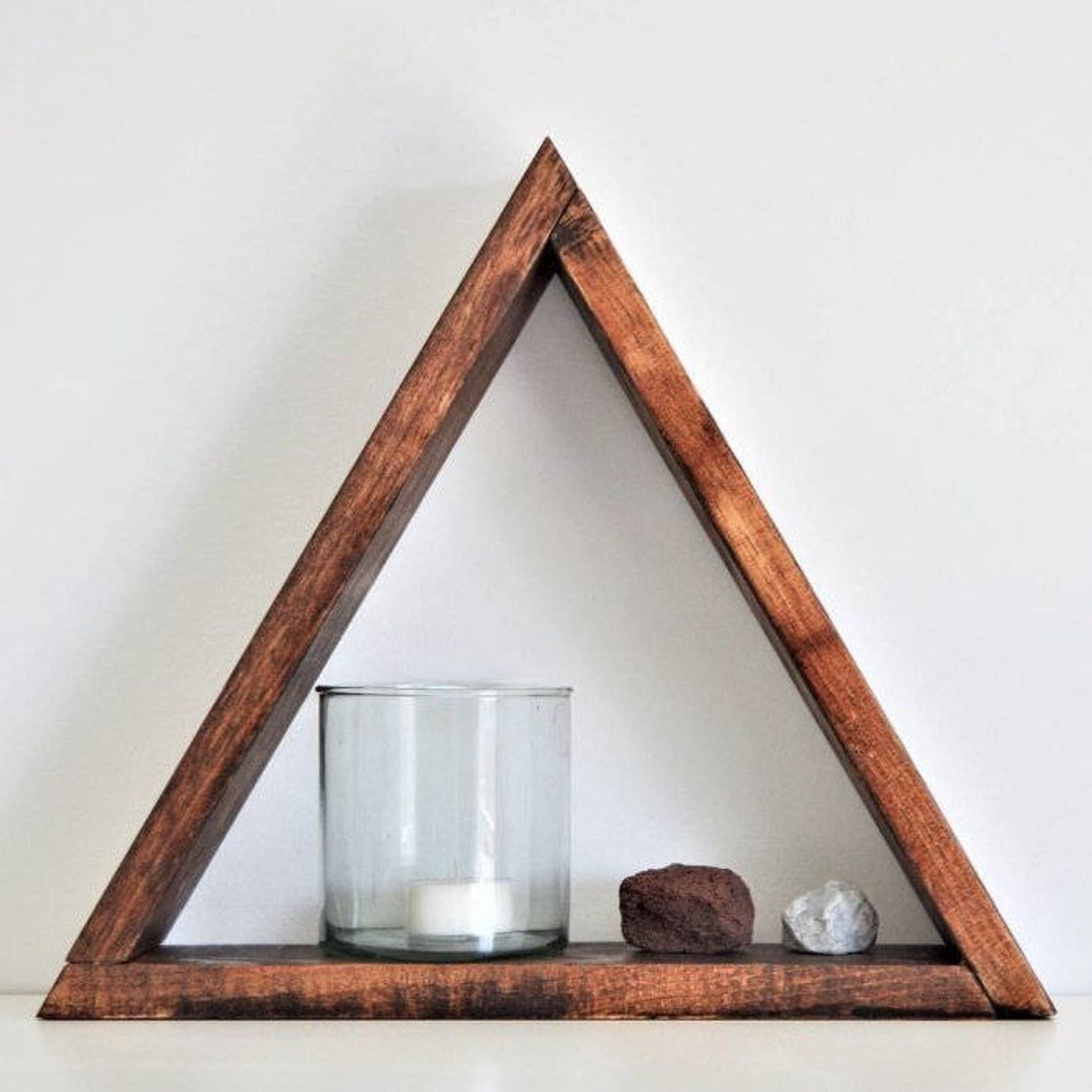 The Pyramid Shelf Triangle Shelf Wood Shelf - Etsy