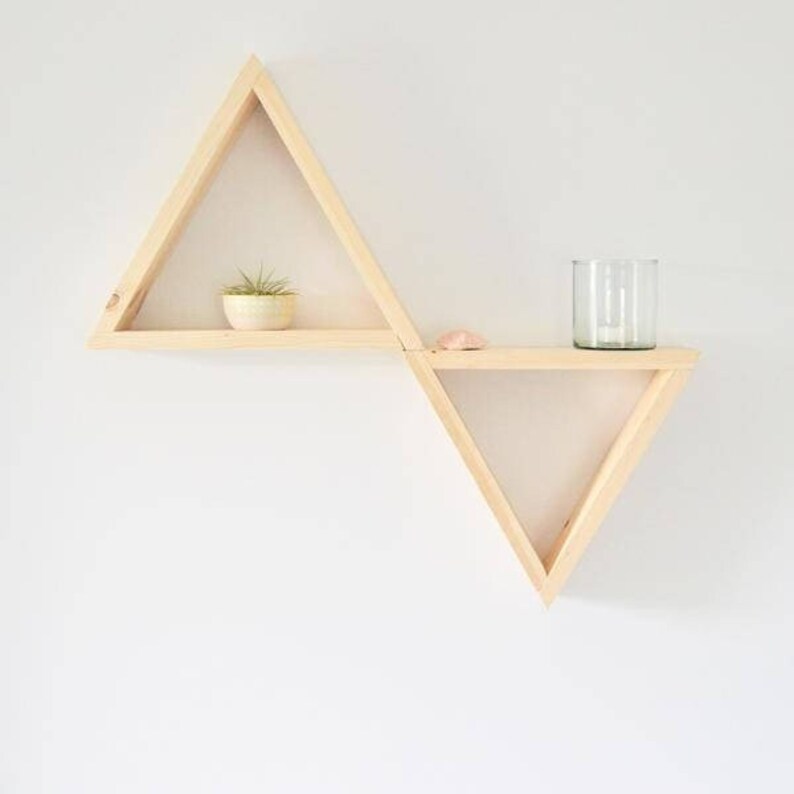 The Pyramid Shelf Triangle Shelf Wood Shelf - Etsy