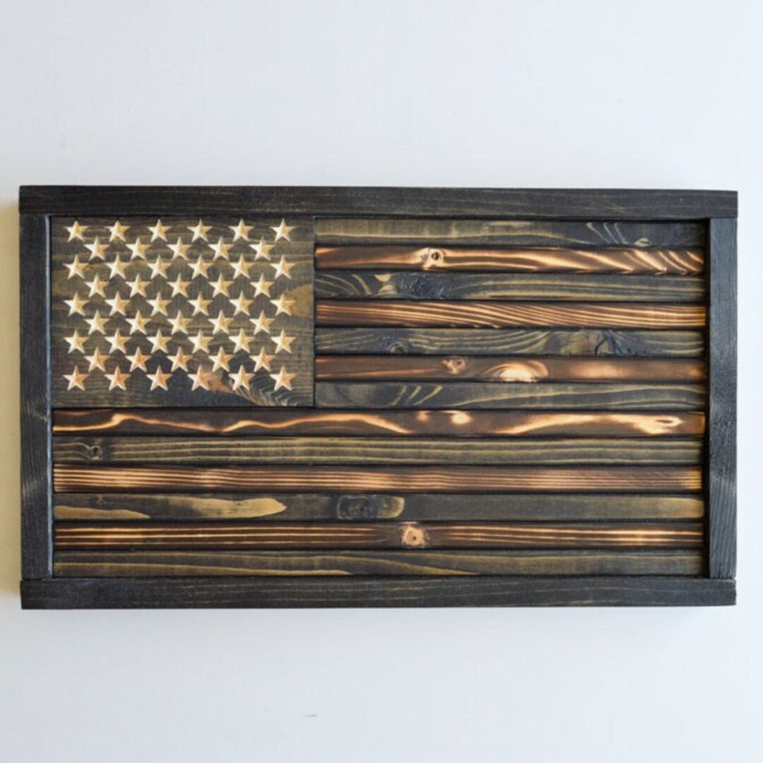 Wooden Charred Subdued American Flag Two Styles Two Sizes Fast Shipping ...