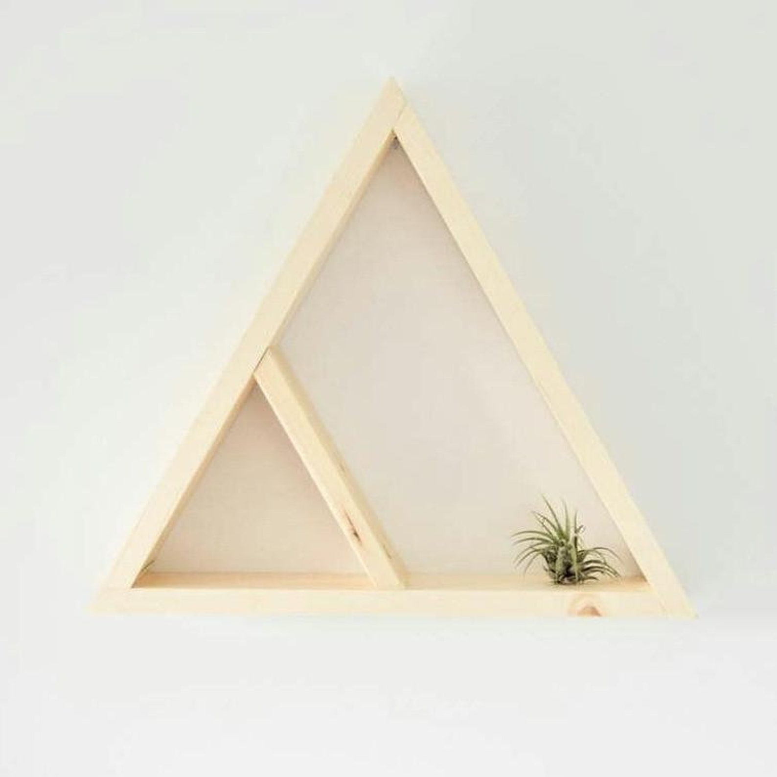 The Pyramid Shelf Triangle Shelf Wood Shelf - Etsy
