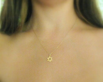 Small jewish star necklace store