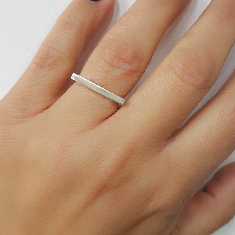 Bar Ring Silver - Etsy