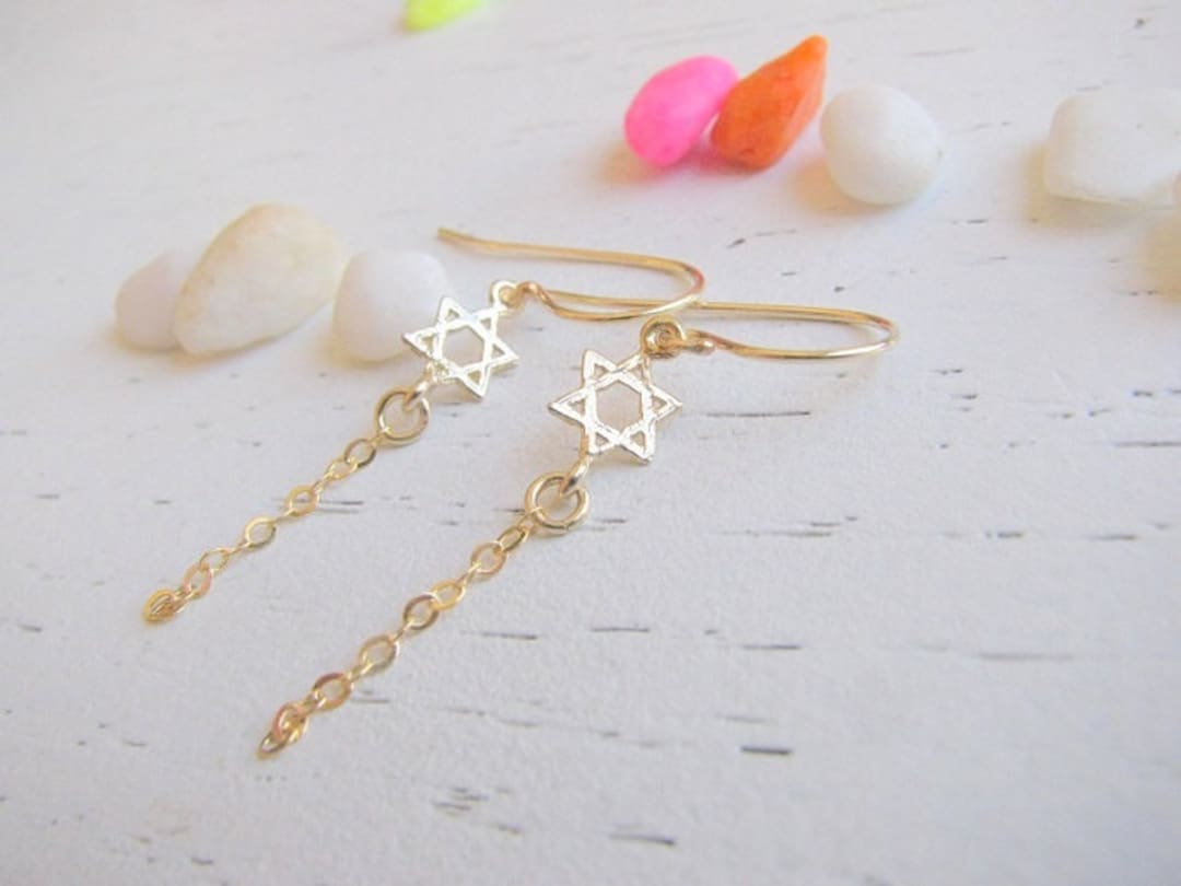 Star of David Dangle Earrings - Star Earrings - Star Dangle Earrings ...