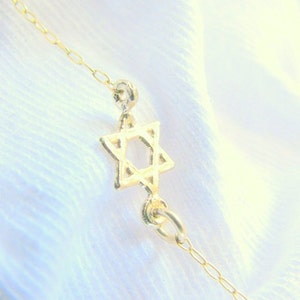 Gold Star Bracelet Star of David Tiny David Star Charm Jewish Star Tiny ...