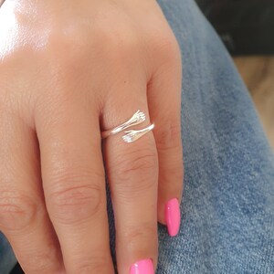 Sterling Silver Hand Hugging Ring, Embrace Ring, Adjustable Ring ...