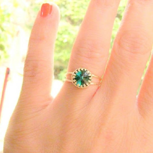 SOLAR ECLIPSE Sun and Moon Engagement Ring Set With Blue Green | Etsy