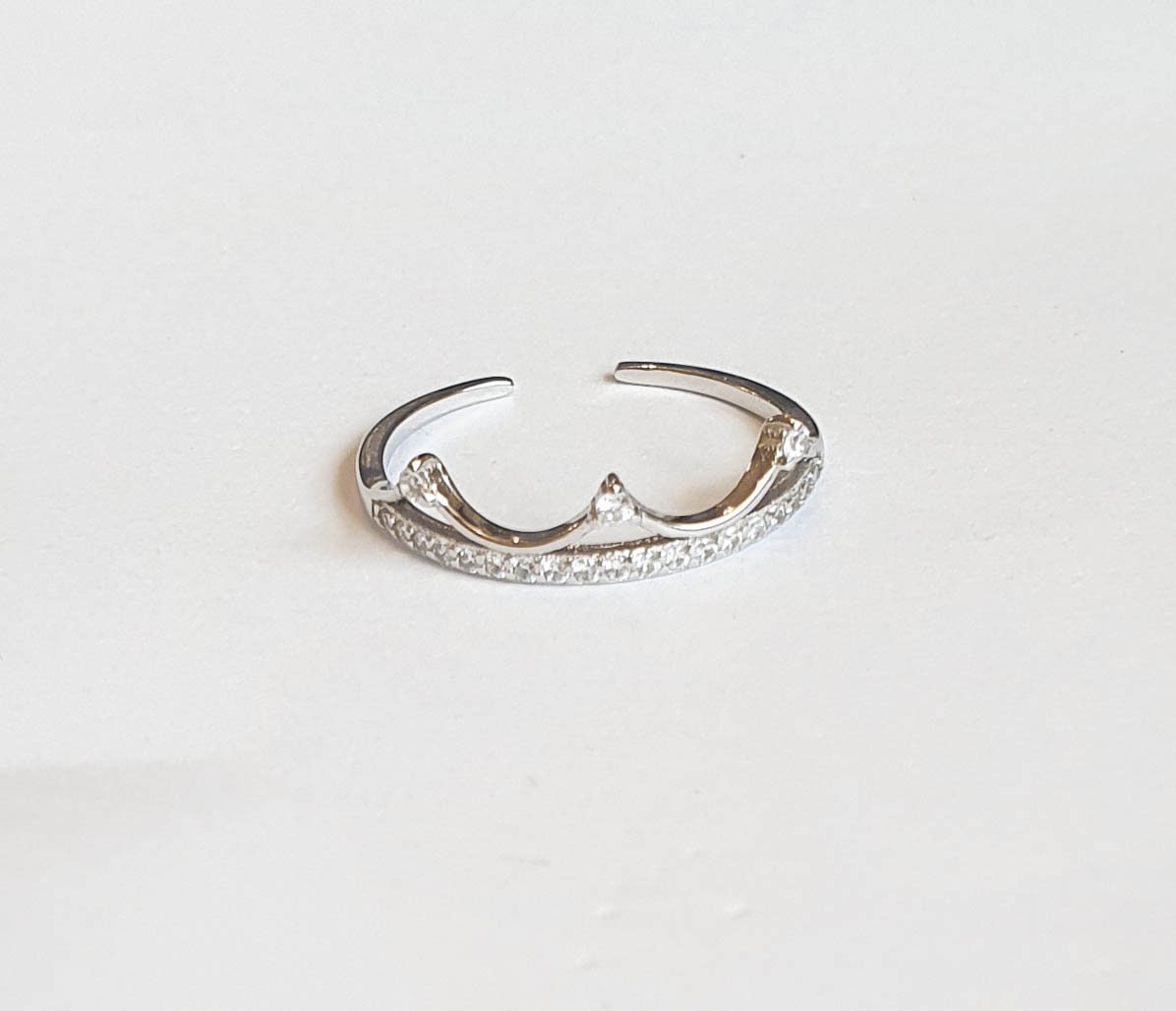 Silver Crown Ring Diamonds Crown Ring Sterling Silver | Etsy