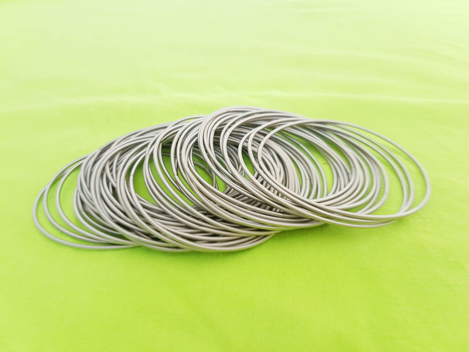 Guitar String Bracelets Silver Spring Bracelets Stainelss - Etsy