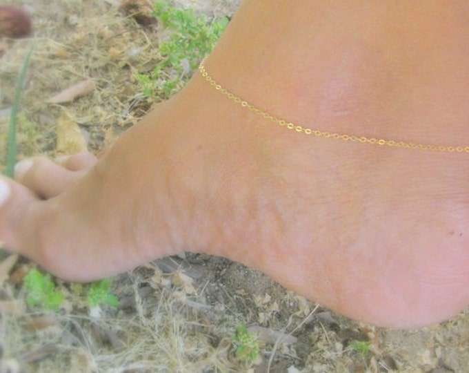 Gold Ankle Bracelet, Gold Anklet, Ball Chain Bracelet, Circle Ankle ...