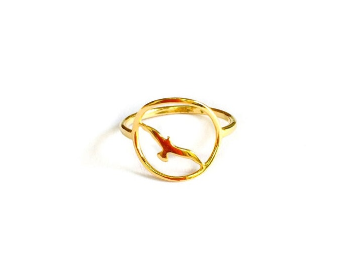 Bird Ring Bird Gold Ring Bird Circle Ring Seagull Ring Sparrow Ring ...