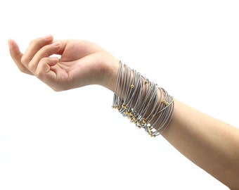 Silver String Bracelet 8 Guitar String Bracelet 8 Inch - Etsy