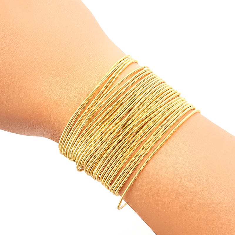 Elastic Gold Bangle Set - Etsy