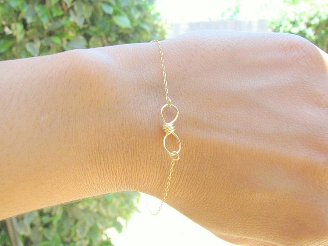 Infinity Bracelet, Handmade , Dainty, Gold Infinity Bracelet, Infinity ...