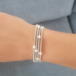 Flexible Set 4 Wire Beaded Stainless Steel Spring Bracelets,guitar ...