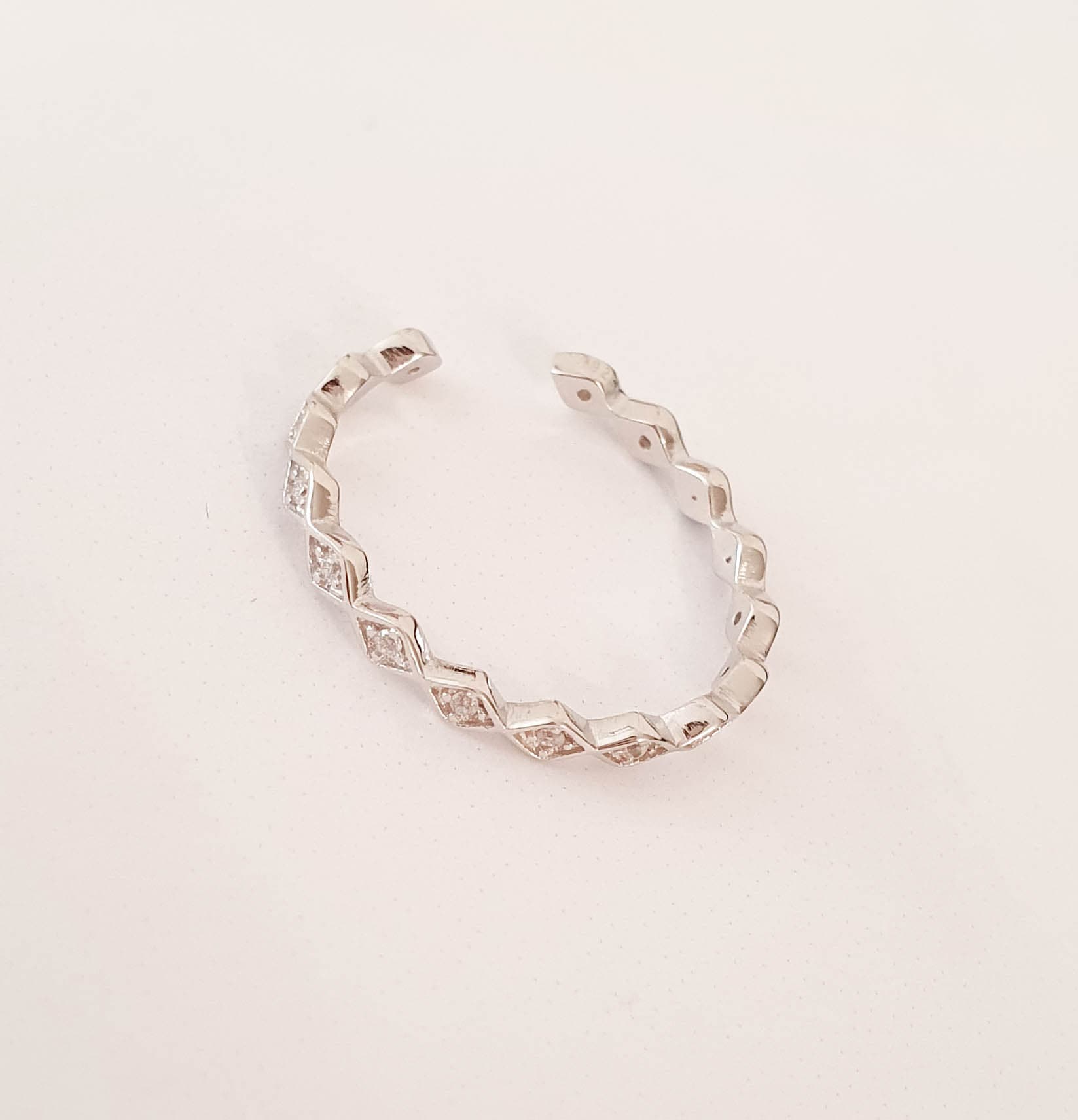 Silver Cuff Diamond Ring-rhinestone Ring-open Cuff Ring-tiny | Etsy