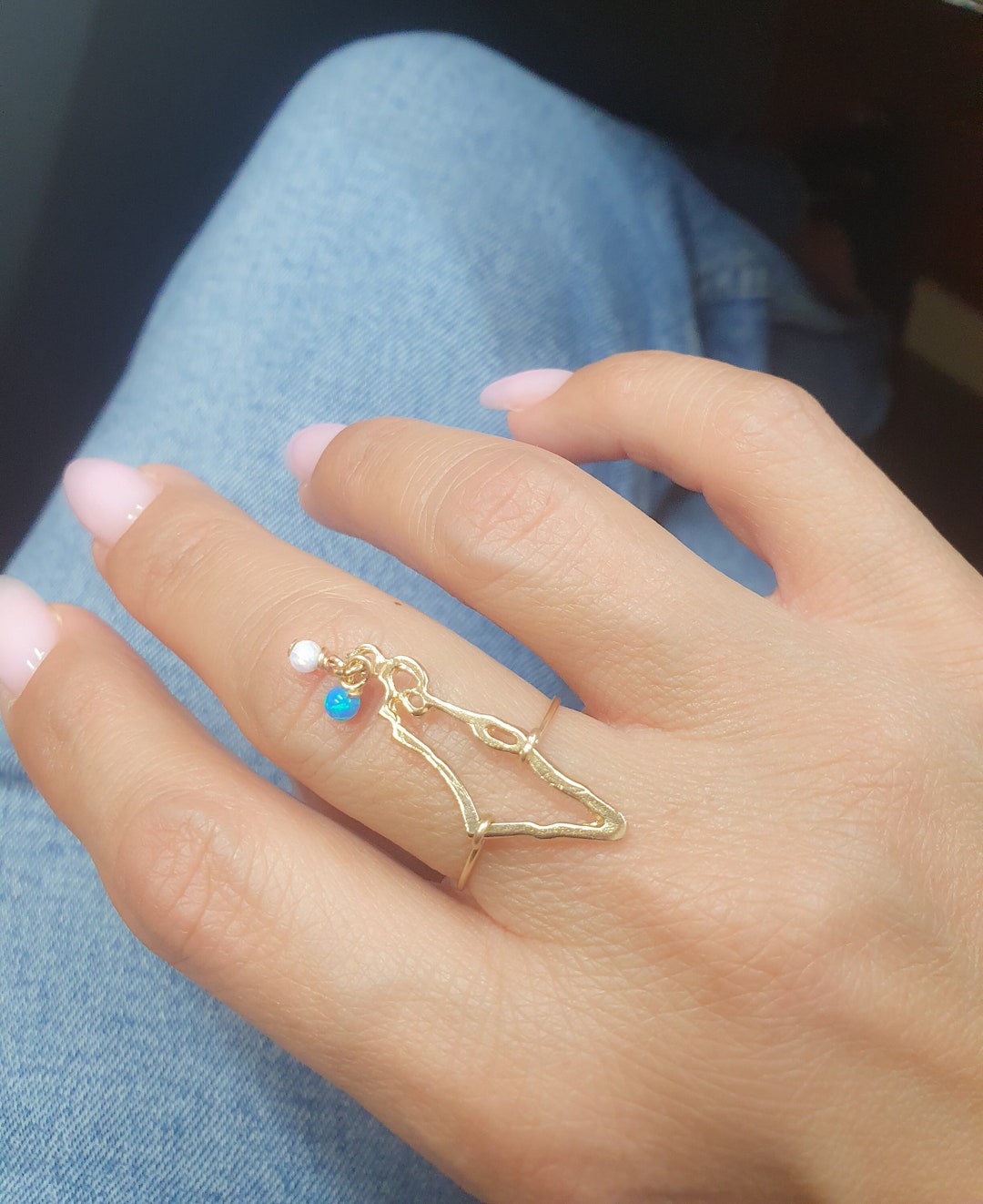 Israel Map Ring - Israel Map Gold Silver Ring - Israel Charm Ring ...