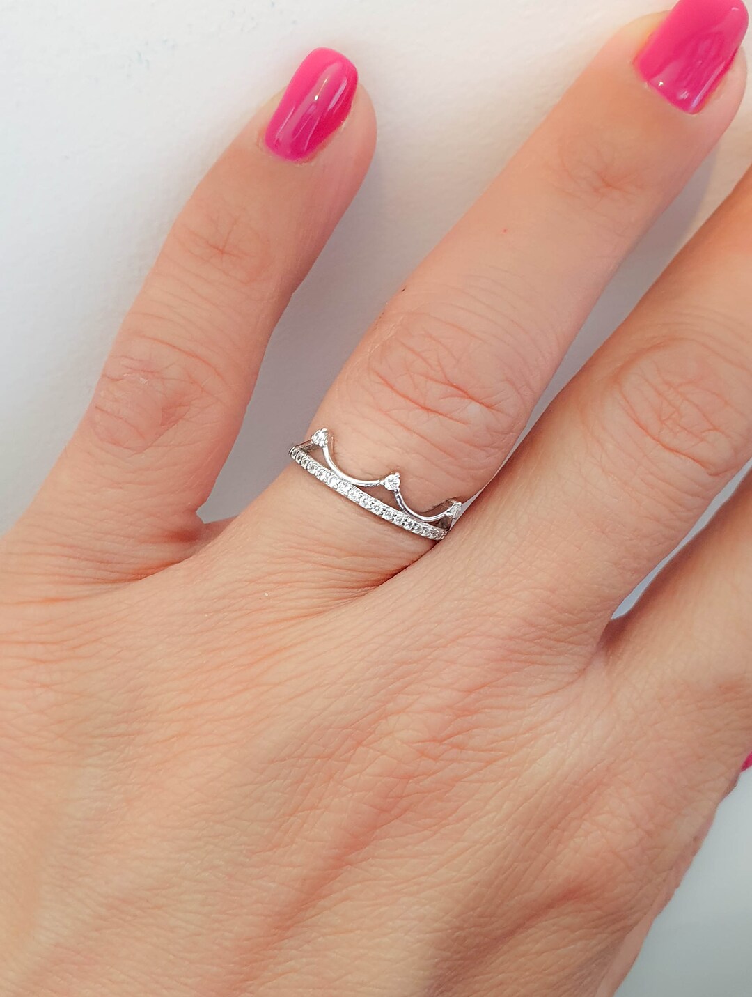 Silber Diamanten Ring - Kronenring - Sterling Silber CZ Ring - Silber ...