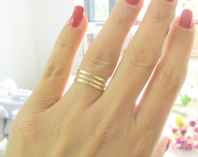 Valentine's Day Sale Triple Band Ring Trio Adjustable Triple Knuckle ...