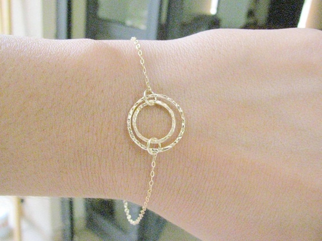 Circles Bracelet Double Circle Bracelet Friendship Karma Hoops Bracelet ...
