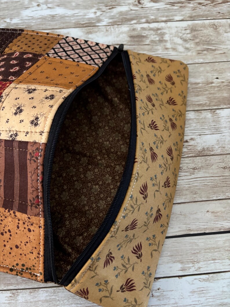 Civil War Reproduction Patchwork Fabric Project Bag | Cross Stitch Bag | Yarn Bag | WIP Bag ...