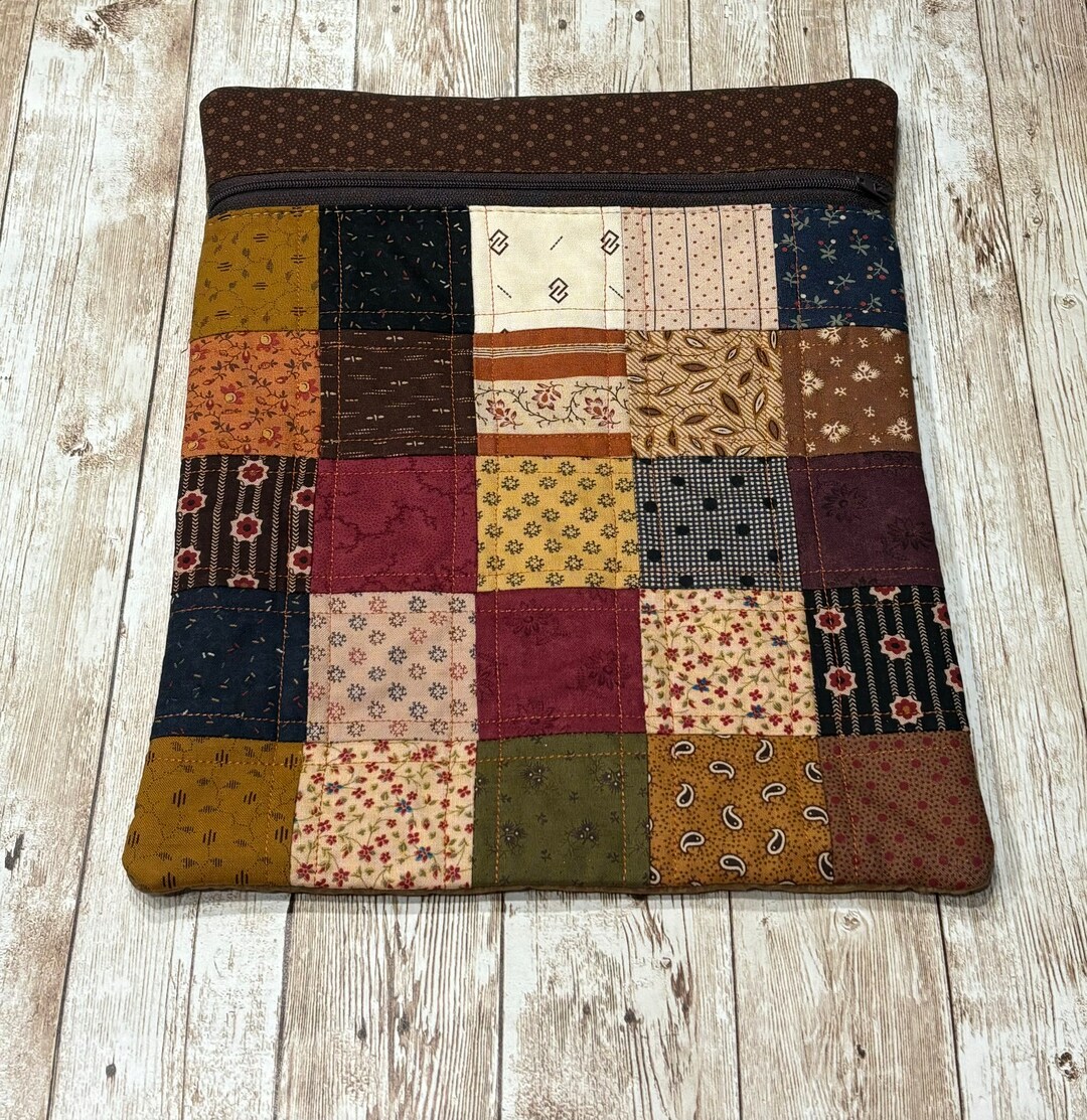 Civil War Reproduction Patchwork Fabric Project Bag | Cross Stitch Bag ...