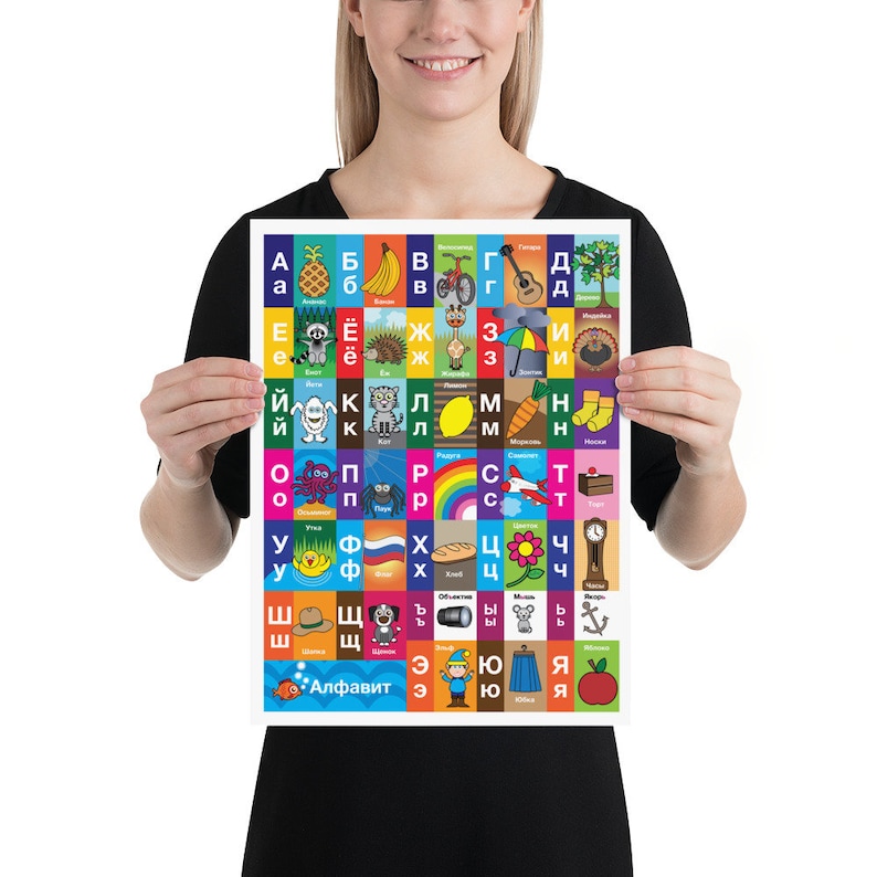 RUSSIAN Alphabet Poster - Etsy