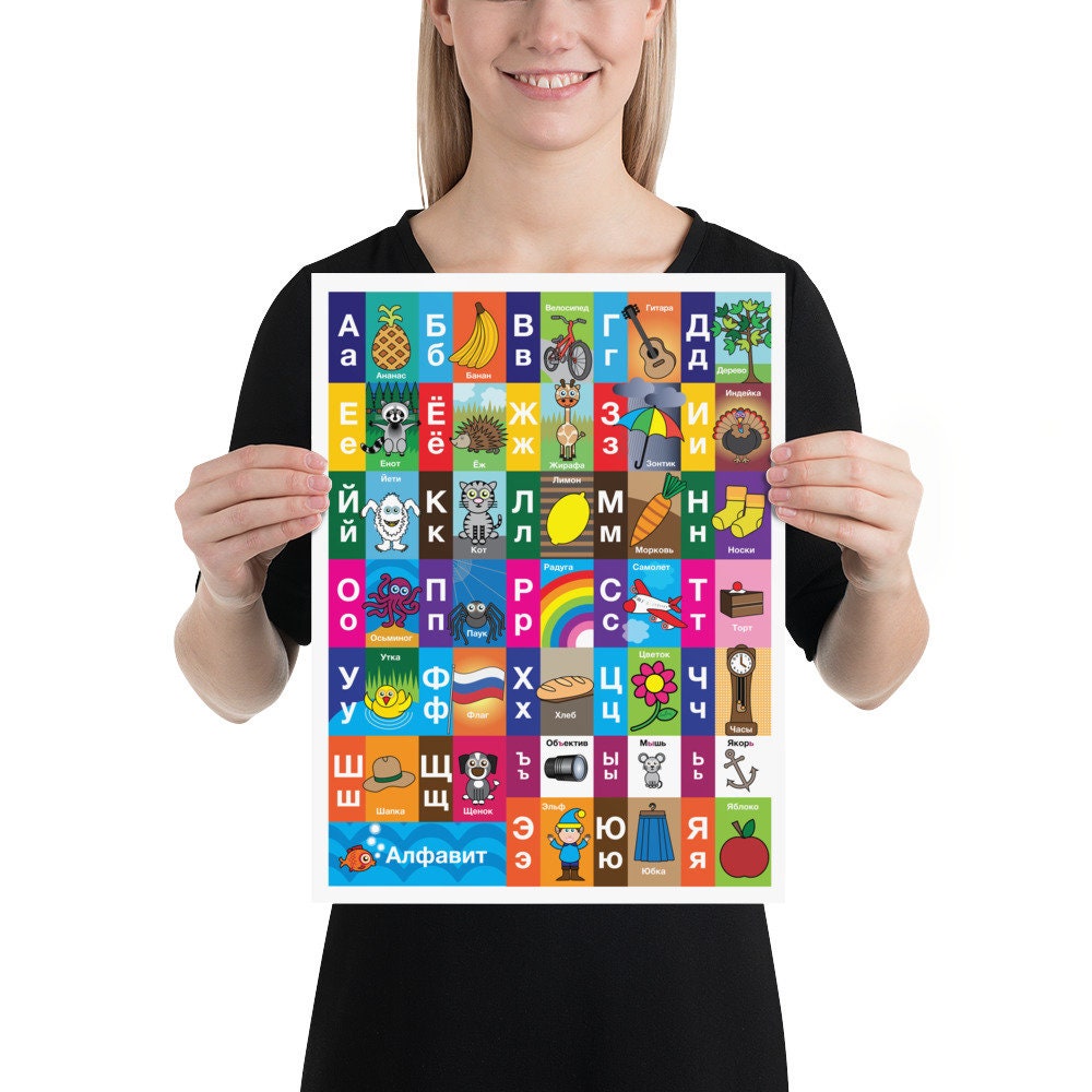RUSSIAN Alphabet Poster - Etsy