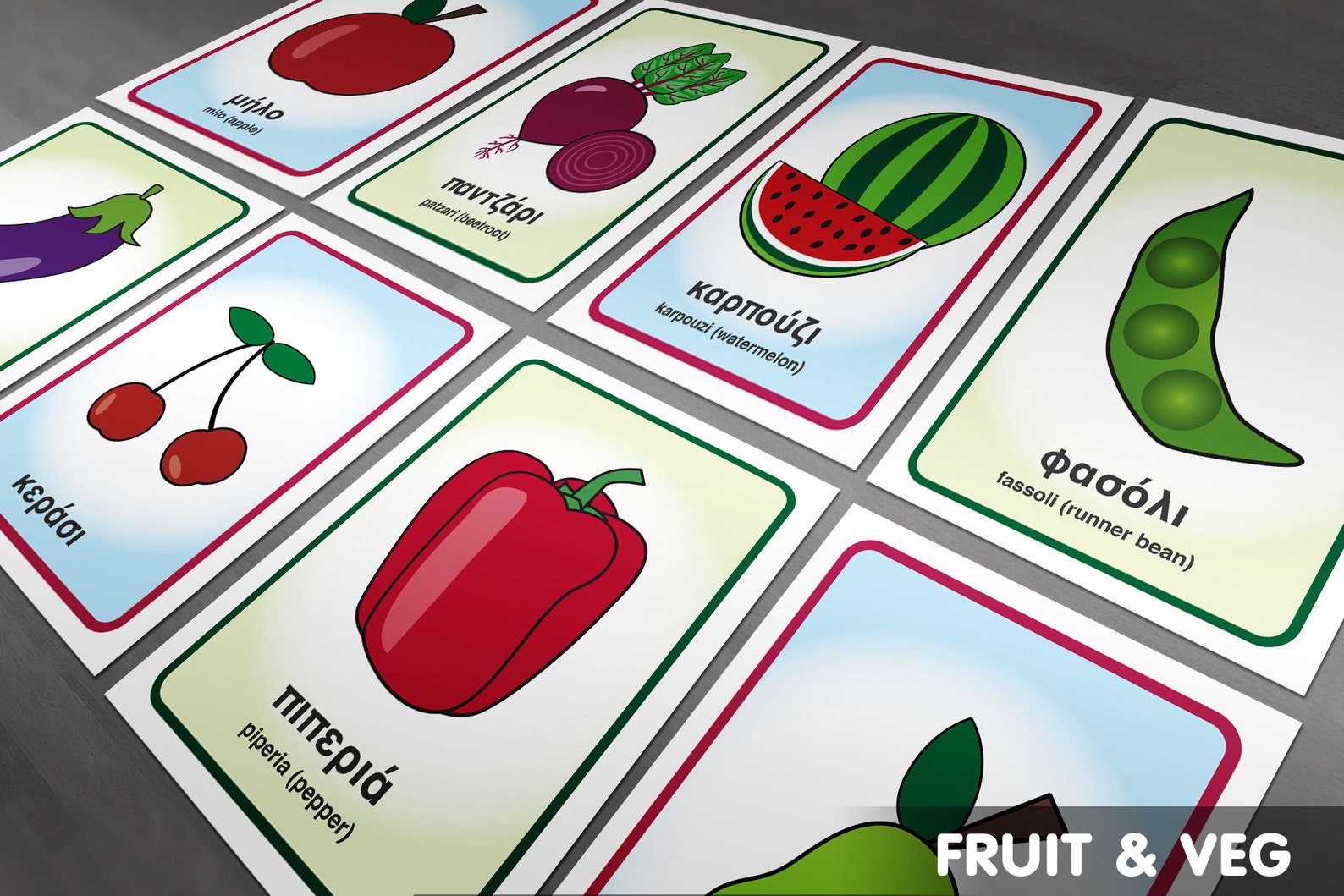 GREEK Flash Cards Printed Sets | Etsy