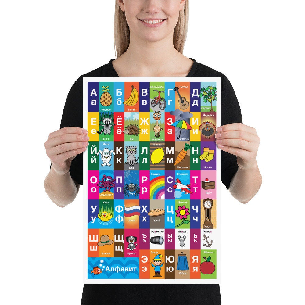 RUSSIAN Alphabet Poster - Etsy