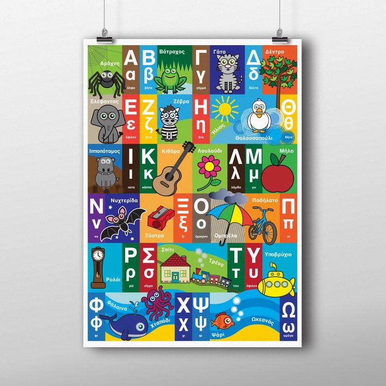 GREEK Alphabet Poster, Instant Download - Etsy