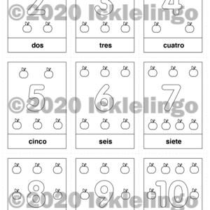 SPANISH Flash Cards, Colour In, Instant Download - Etsy