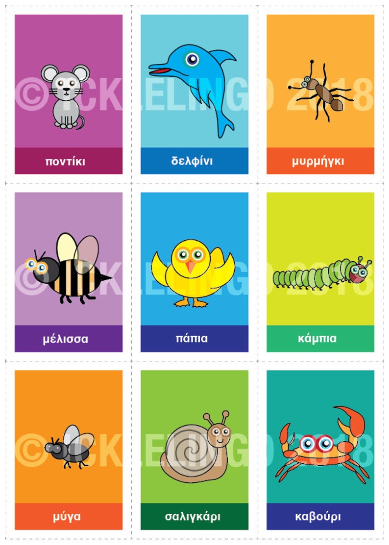 GREEK Flash Cards, Instant Download - Etsy UK