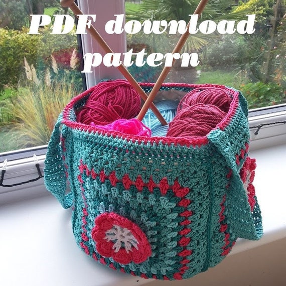 Crochet pattern for square based bag. Photo tutorial. Suitable | Etsy