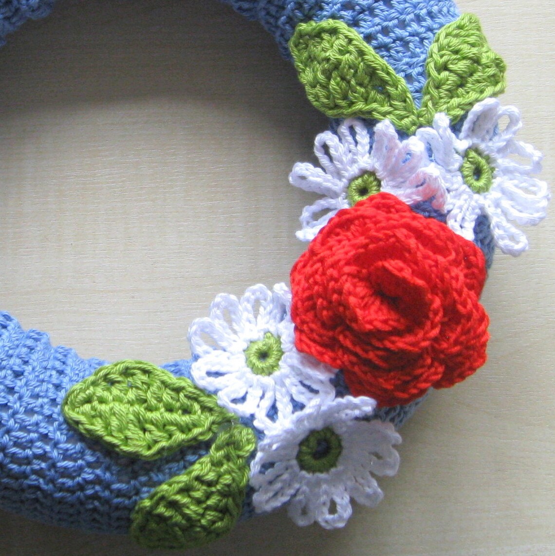 Wreath Pattern. Crochet Summer Wreath. Photo Tutorial. PDF Pattern ...