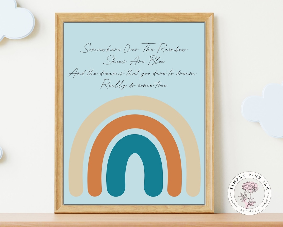 Nursery Print Somewhere Over the Rainbow Art Nursery Decor Baby Wall ...